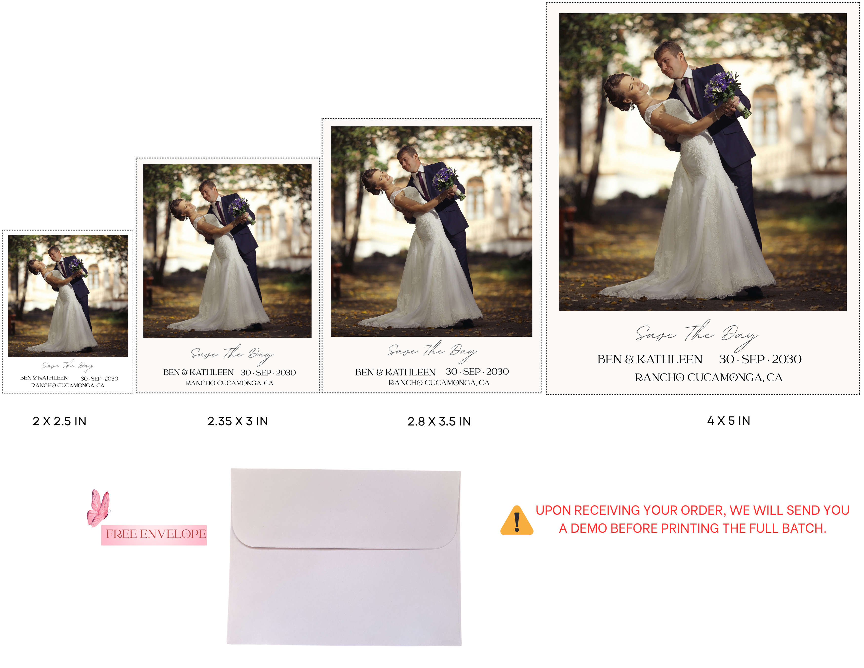 📸Save the Date Photo Magnet Strip – Custom Sizes, Free Demo & Envelope ...